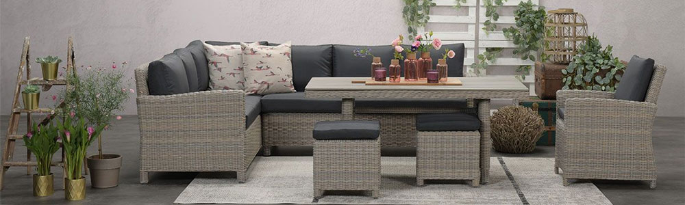 All weather lounge diningset kopen? Tuinmeubelland