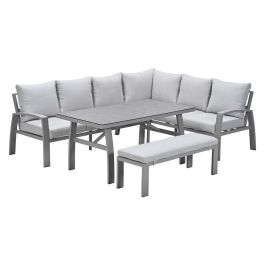 Cameron lounge dining set 4-delig R - taupe - tuinmeubelland.nl